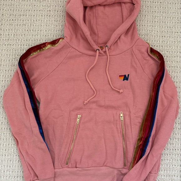 Aviator Nation | Tops | Aviator Nation Pink Ninja Hoodie With Velvet ...